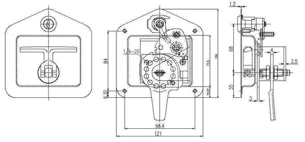 FOLDING DROP TEE LOCK ST/ST FRONT – GB FASTENERS